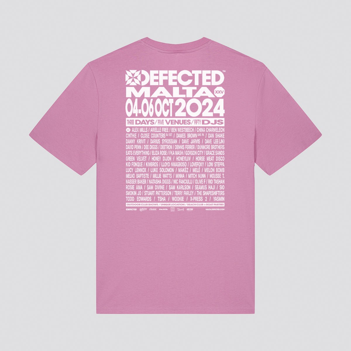 Defected Malta 2024 White Line-Up T-Shirt | Defected Records Store ...