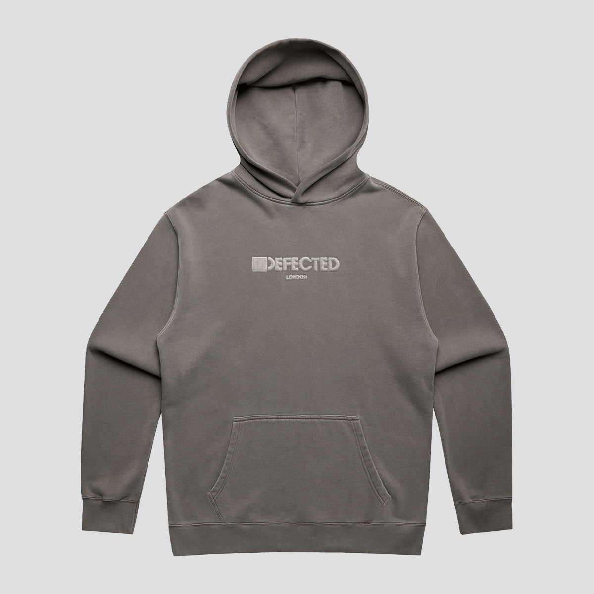 Defected London Embroidered Logo Relaxed Faded Hooded Sweatshirt ...